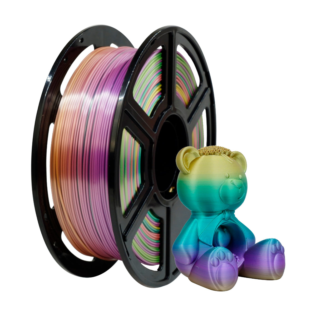 PLA Silk Rainbow for 3D Printing - Vibrant and Silky Finish