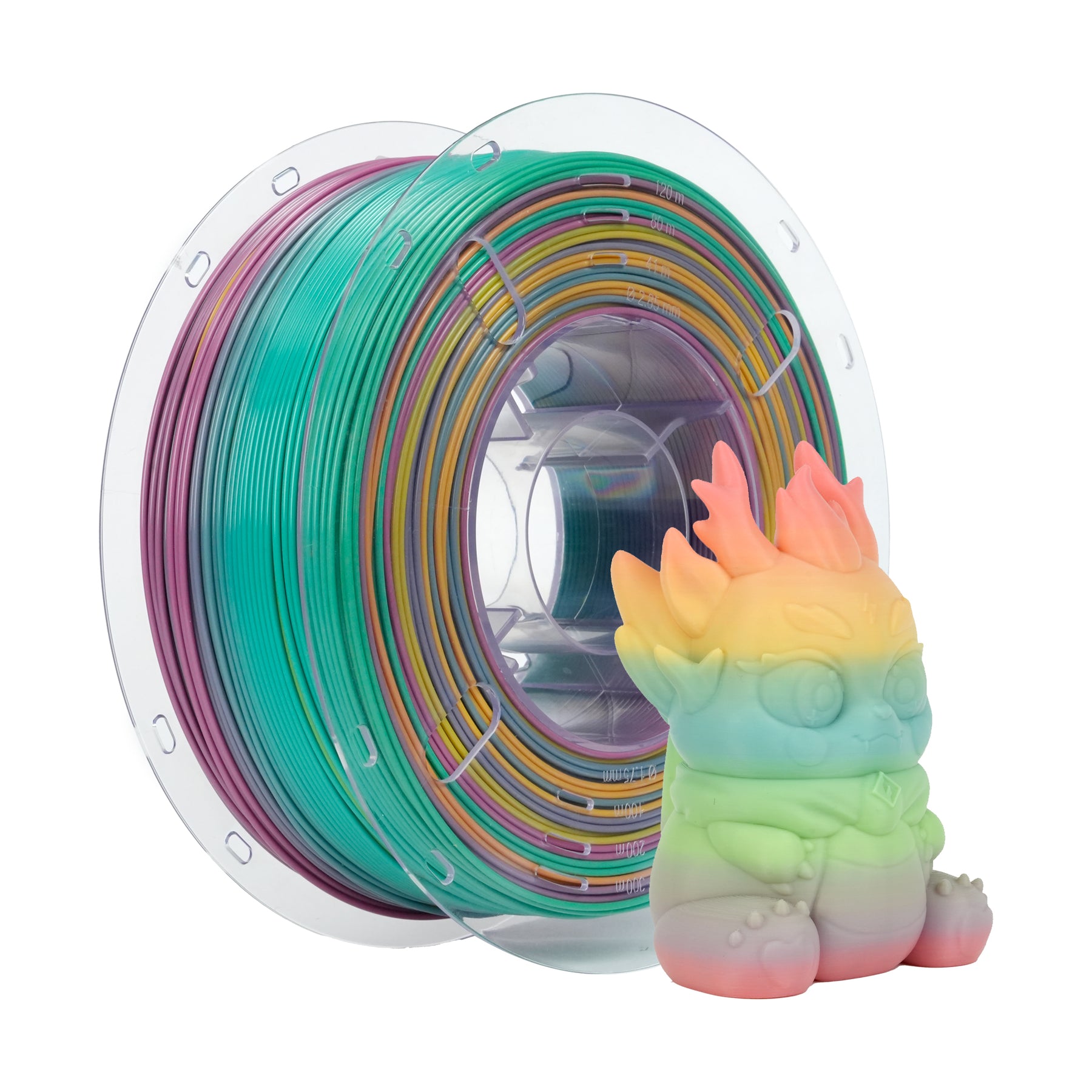 HS PLA Rainbow Filament – Vibrant, Multi-Color 3D Printing