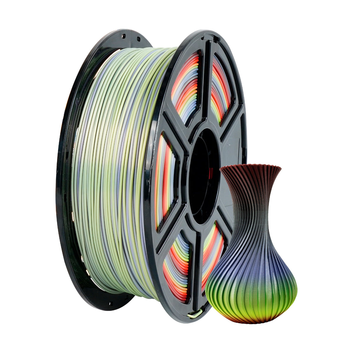 PLA Silk Rainbow for 3D Printing - Vibrant and Silky Finish